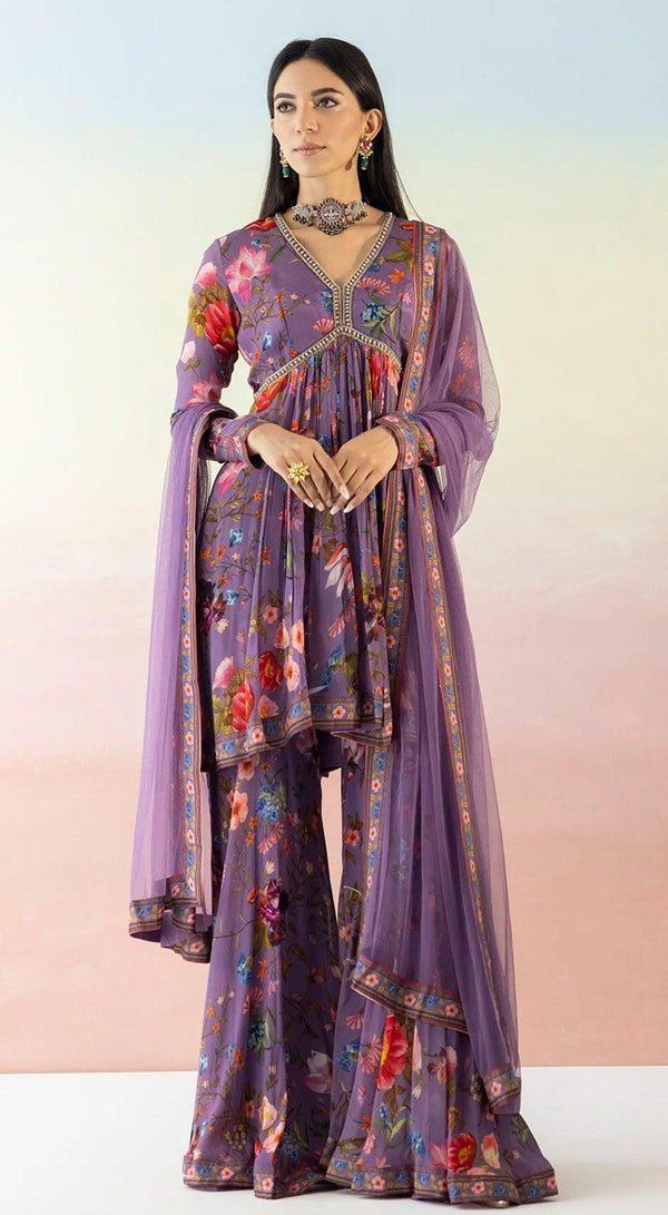 Kurta Sharara Set | Designer Partywear Sharara Set – Basanti Kapde aur Koffee